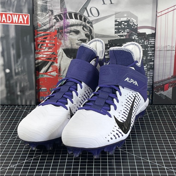 Nike | Shoes | Nike Alpha Menace Pro 2 Mid Mens 4 White Purple Football ...